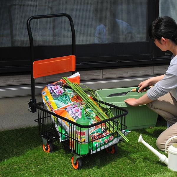 台車 折りたたみ カート キャリー カゴ付き キャスター タイヤ 大きい 運搬 業務用 家庭用 大型 コンパクト 運搬 荷物 灯油 【納期D